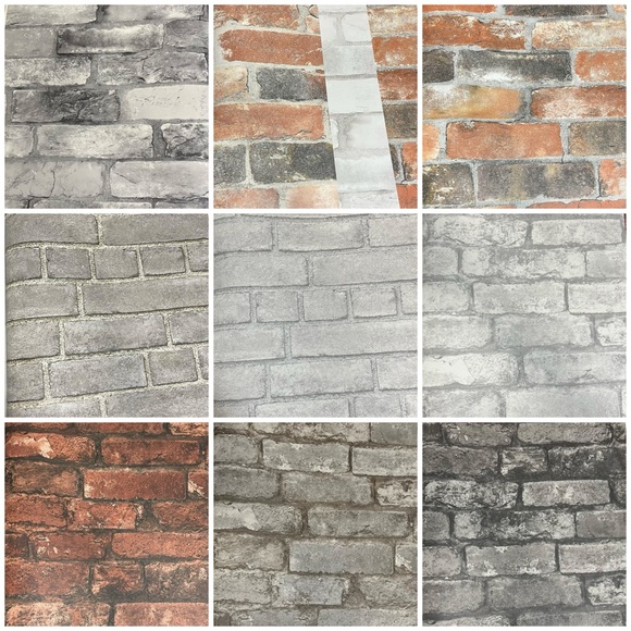 Office | New Bundle Of 17 Large Rustic Brick Stone Wallpaper Sample ...
